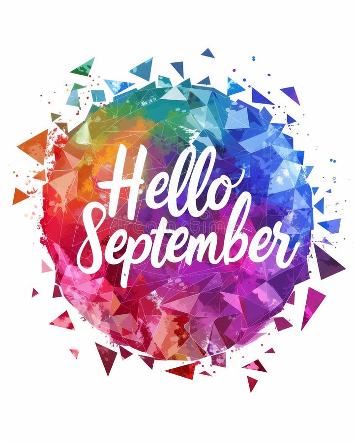 Hello September - Modern Calligraphy Lettering on Triangular Styled ...