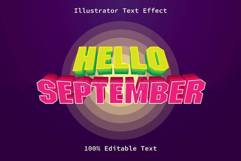 Hello September with Modern Cartoon Style Editable Text Effect Stock ...