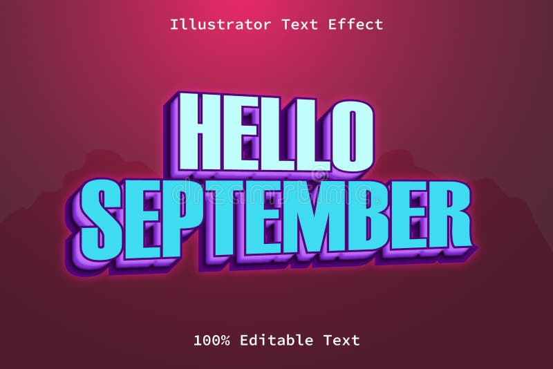 Hello September with Modern Game Style Editable Text Effect Stock ...