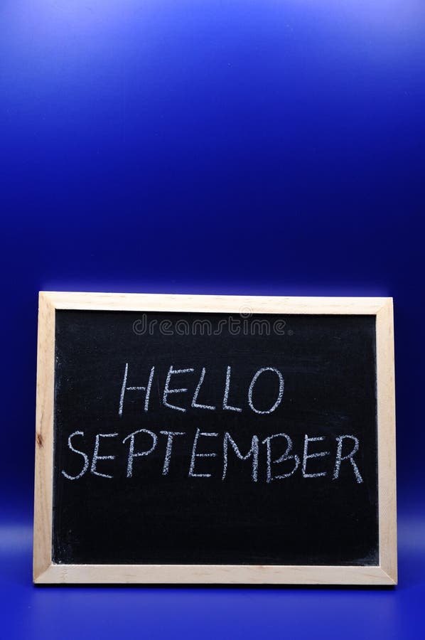Hello September Banner. New Month. Greeting Card. Golden Autumn. the ...