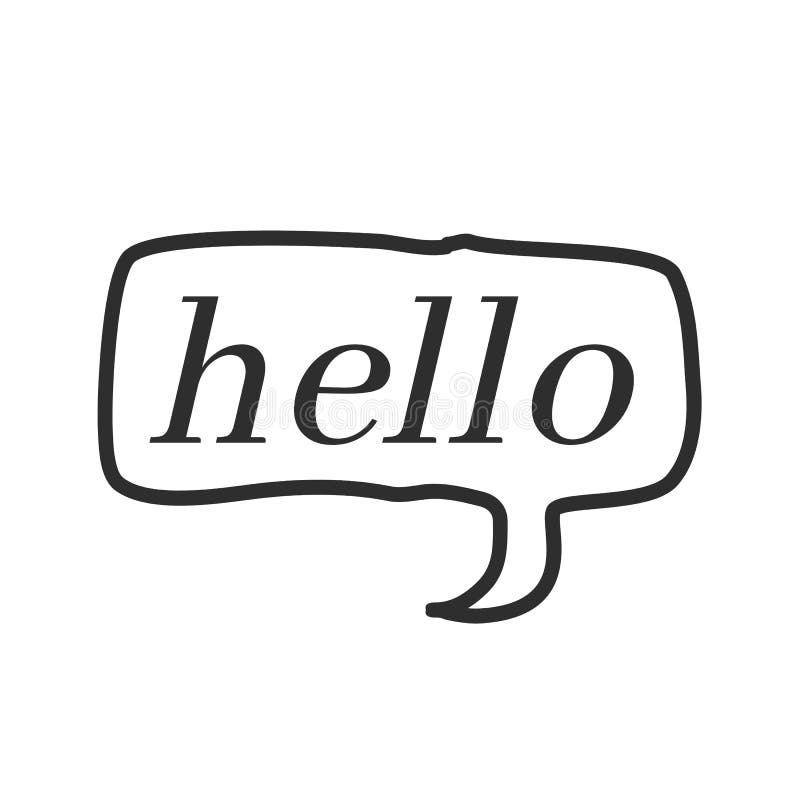 Hello sign stock illustration. Illustration of drawing - 242126002