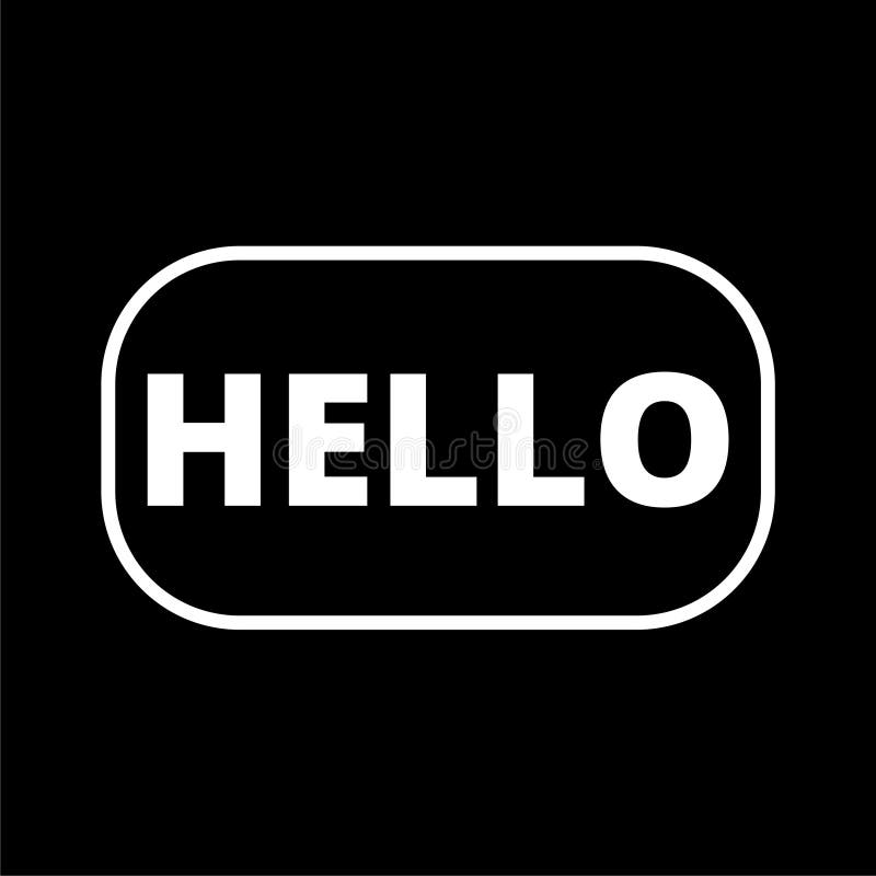 Hello Sign Icon On Dark Background Stock Vector - Illustration of ...