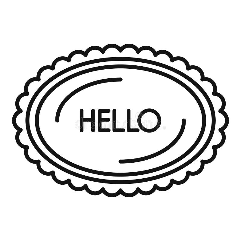 Hello Sign with Oval Frame Showing Greeting and Welcome Stock ...