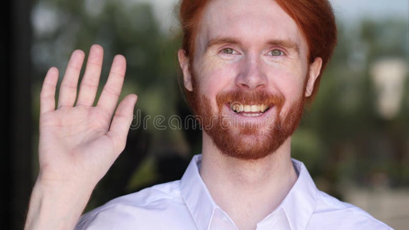 Hello, Girl Waving Hand To Welcome Guests Stock Image - Image of ...