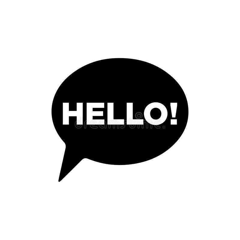 Hello Signage Bubble Talk Icon Flat Vector Template Design Trendy Stock ...