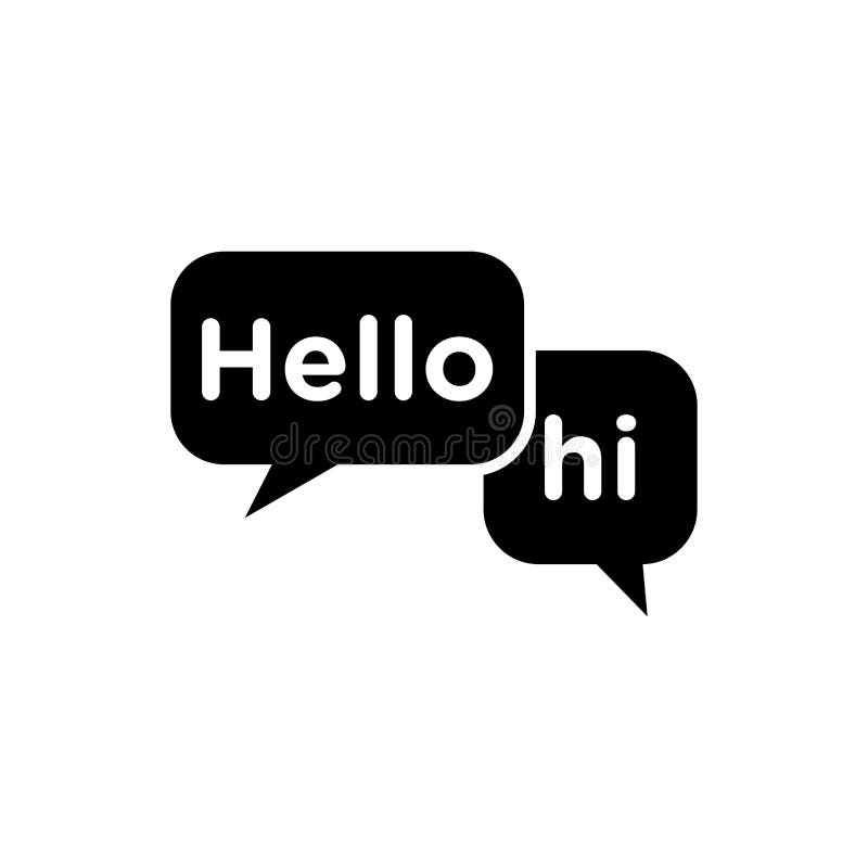 Hello Signage Bubble Talk Icon Flat Vector Template Design Trendy Stock ...