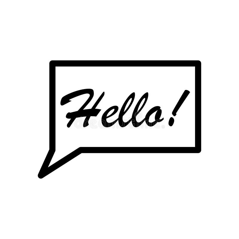 Hello Signage Bubble Talk Icon Flat Vector Template Design Trendy Stock ...