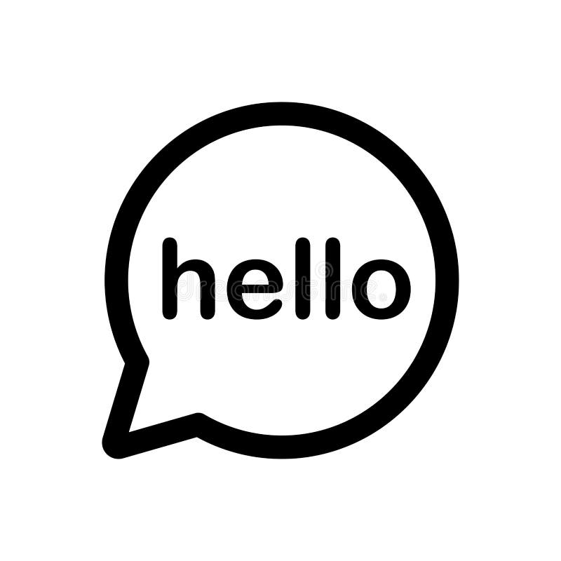 Hello Signage Bubble Talk Icon Flat Vector Template Design Trendy Stock ...