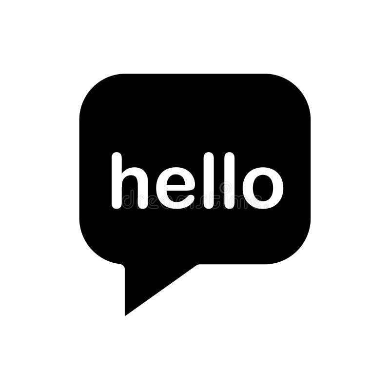 Hello Signage Bubble Talk Icon Flat Vector Template Design Trendy Stock ...