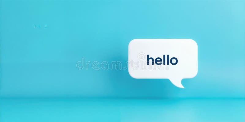 Hello Speech Bubble Bright Blue Background Stock Photos - Free ...