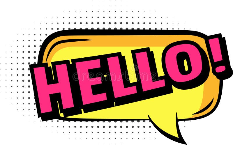Hello Speech Bubble Cartoon Colored Comics Magazine Stock Vector ...