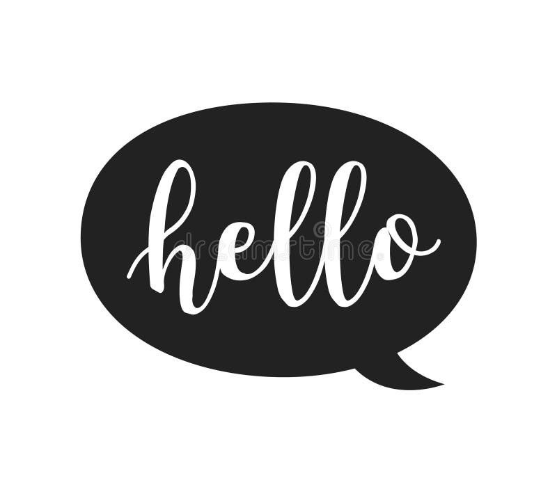 Hello Speech Bubble Banner Pop Art Memphis Style Stock Vector ...