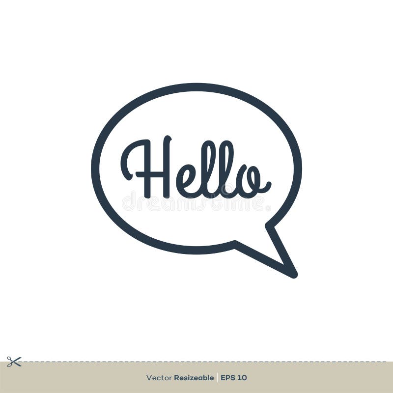 Hello Speech Bubble Icon Vector Template Illustration Design. Vector ...