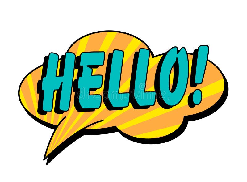 Hello Speech Bubble in Retro Style Stock Vector - Illustration of card ...