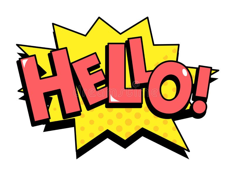 Hello Speech Bubble in Retro Style Stock Vector - Illustration of hello ...