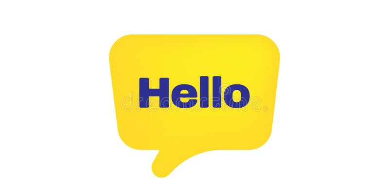 Hello Speech Bubble Simple Illustration Stock Vector - Illustration of ...