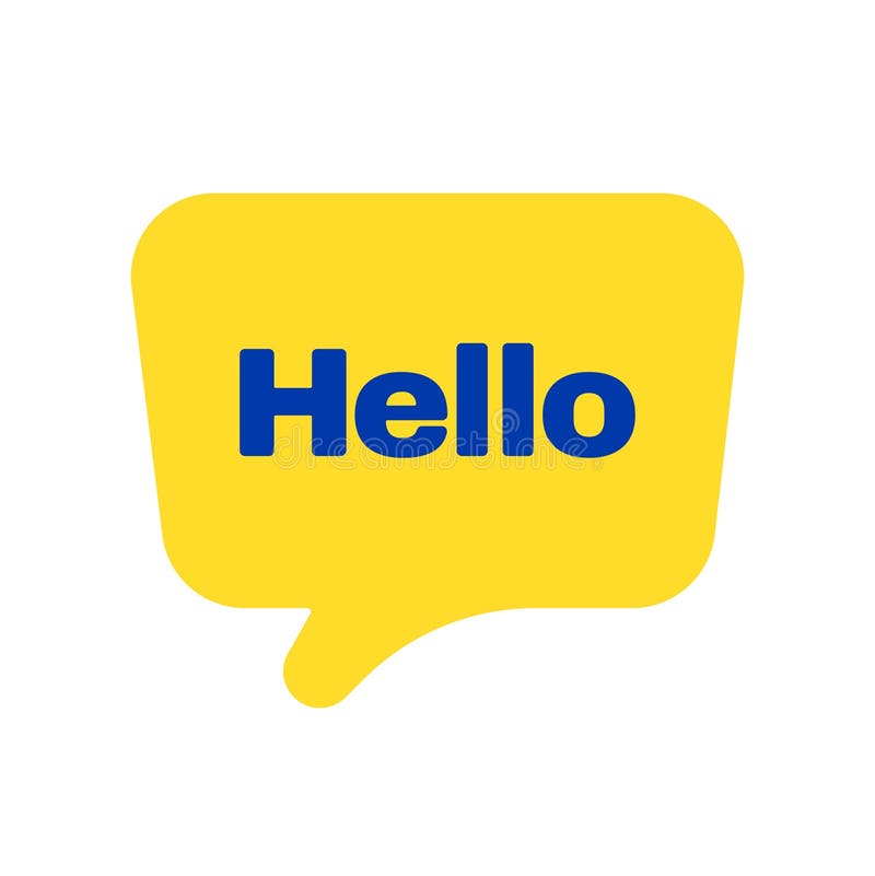 Hello Speech Bubble Simple Illustration Stock Vector - Illustration of ...