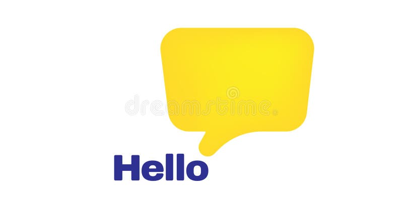Hello Speech Bubble Simple Illustration Stock Vector - Illustration of ...