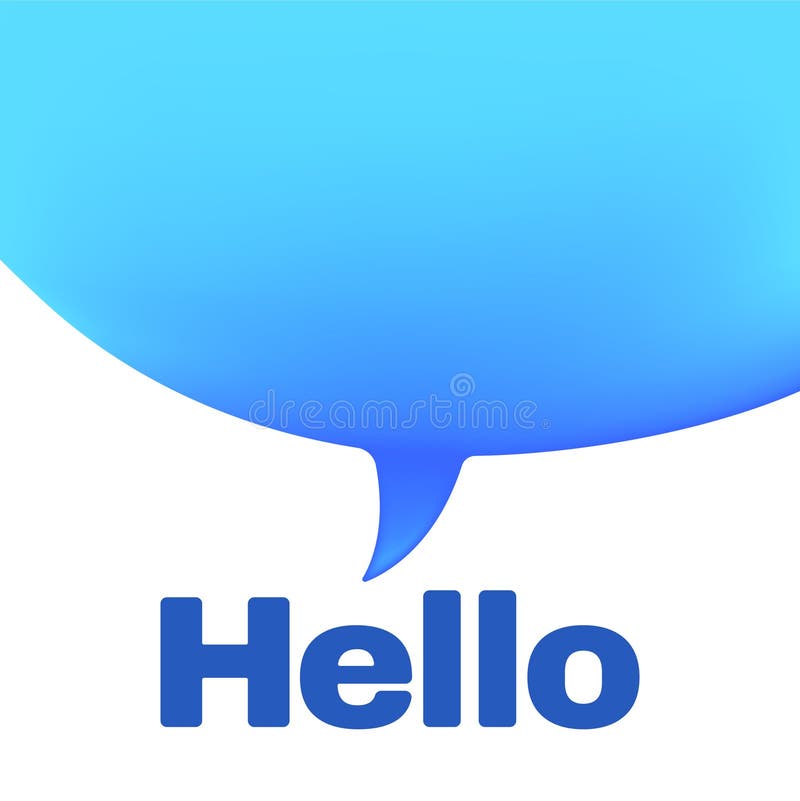 Hello Speech Bubble Simple Illustration Stock Vector - Illustration of ...