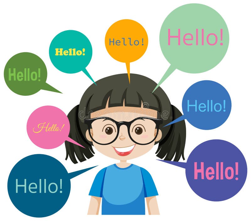 Hello Speech Bubbles with Cartoon Character Stock Vector - Illustration ... Hello Speech Bubbles with Cartoon Character Stock Vector - Illustration ...