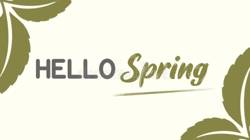 Hello Spring Animation Video. Spring Background with Handwritten ...