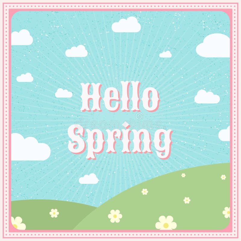 Hello Spring. Bicycle with Balloons Stock Vector - Illustration of ...