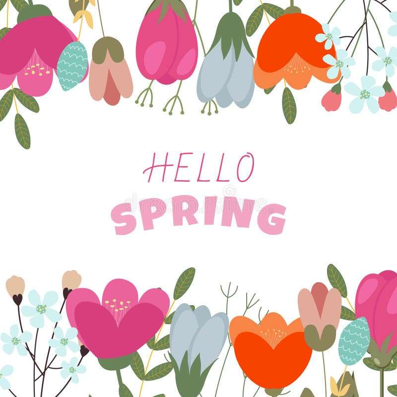 Hello Spring Banner. Happy Spring Day. Fashionable Styling Stock Vector ...