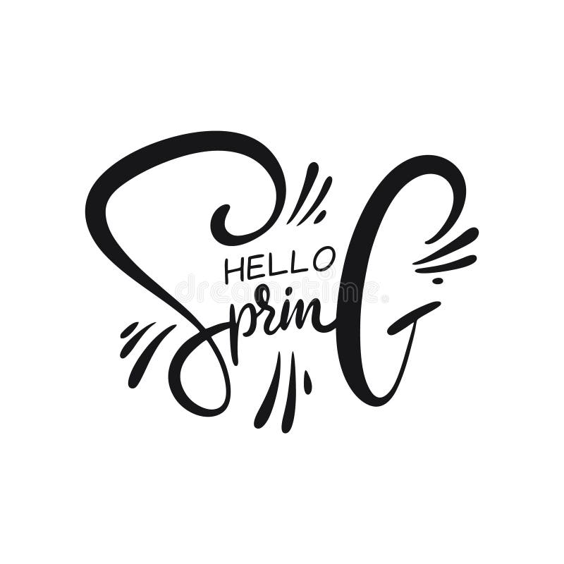 Hello Spring Black White Stock Illustrations – 2,049 Hello Spring Black ...