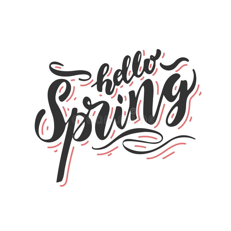 Spring is in the Air - Brush Lettering Quote. Good for Poster, Cards ...