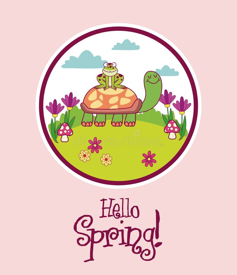 Greeting Card Cute Cartoon Turtles Stock Illustrations – 57 Greeting ...