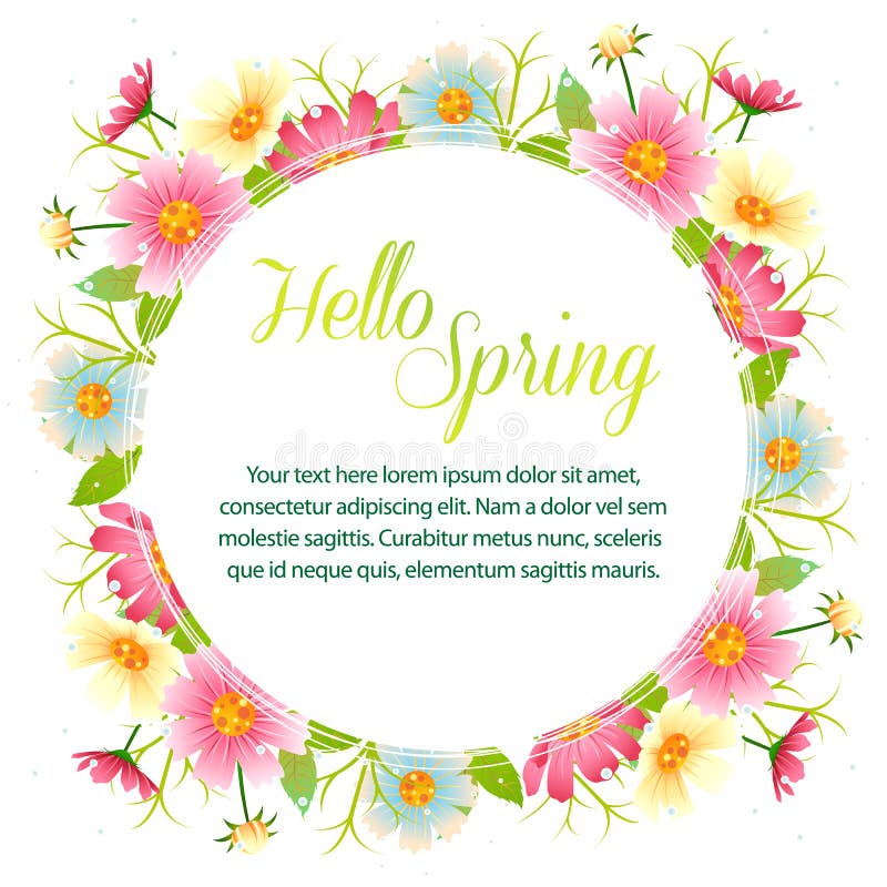 Hello spring card stock vector. Illustration of bouquet - 79561053