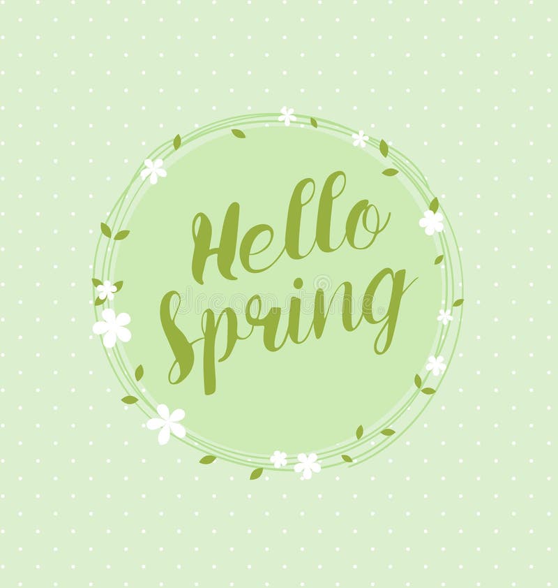 Hello Spring. Circular Floral Wreaths Stock Vector - Illustration of ...
