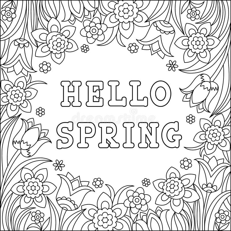 Flowers Background Coloring Page Stock Illustrations – 10,637 Flowers ...