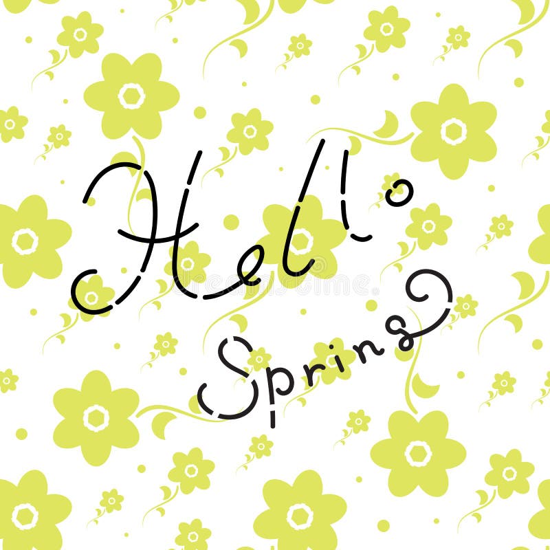 Hello Spring Concept stock vector. Illustration of card - 111041770