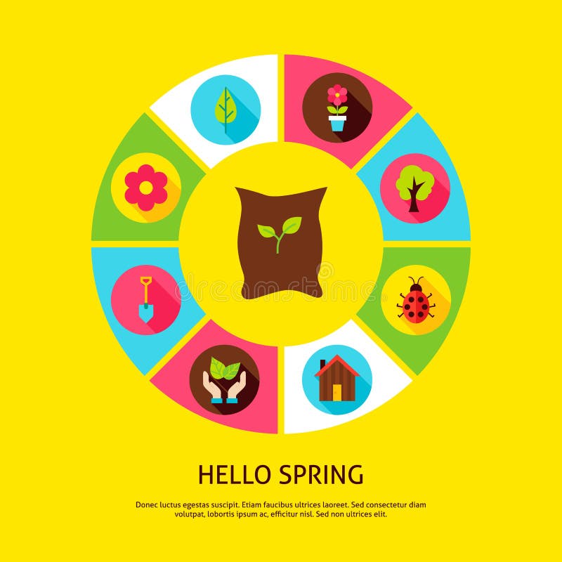 Hello Spring Concept stock vector. Illustration of hand - 90268584