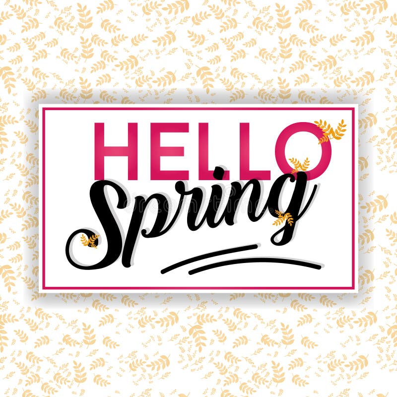 Hello Spring Design Poster Illustration Bnaner Stock Illustration ...