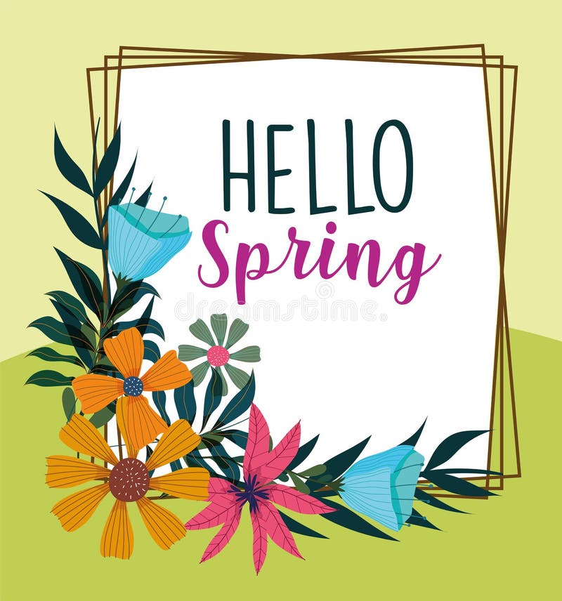 Hello spring poster stock vector. Illustration of nature - 218012117