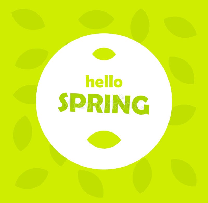 Hello Spring Green Leaves Banner Stock Vector - Illustration of ...