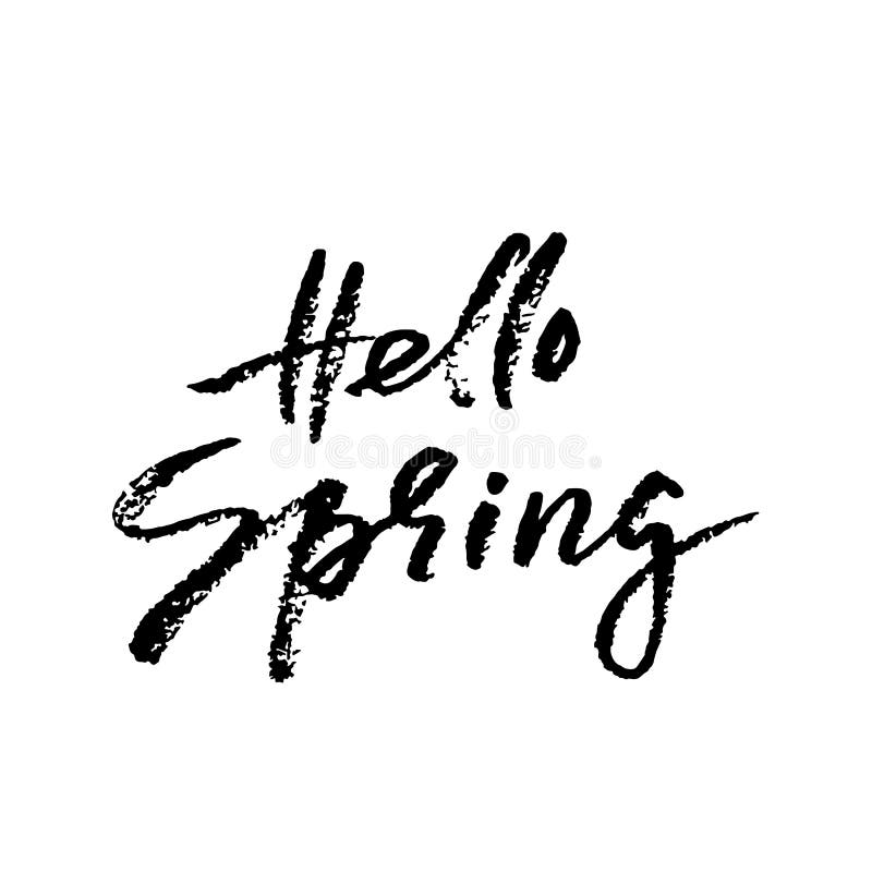 Spring Lettering. Modern Dry Brush Inscription. Vector Illustration ...