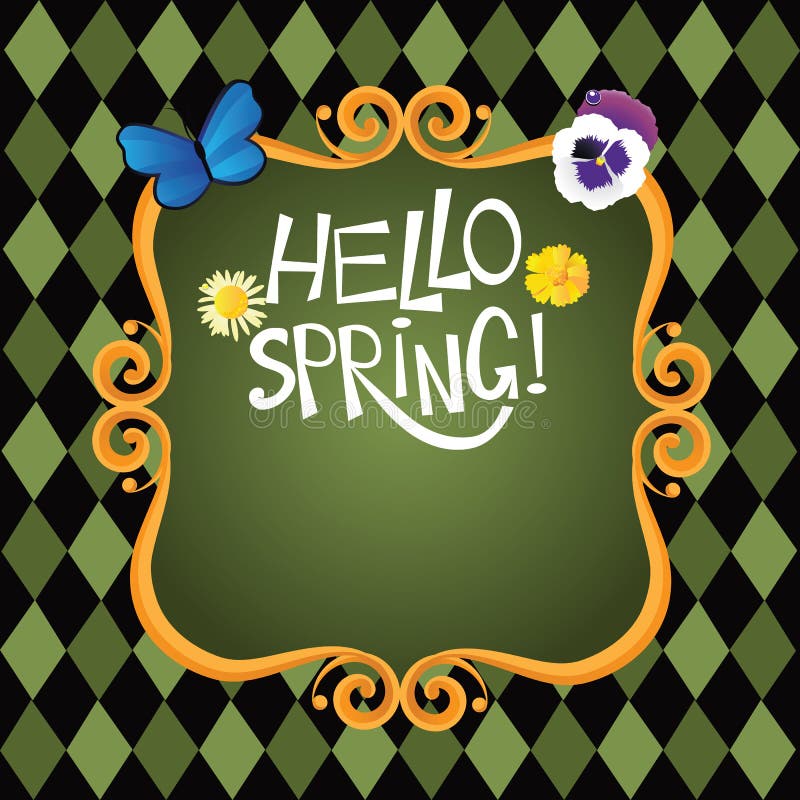 Spring Hand Drawn Lettering Design with Floral Decorative Elements and ...