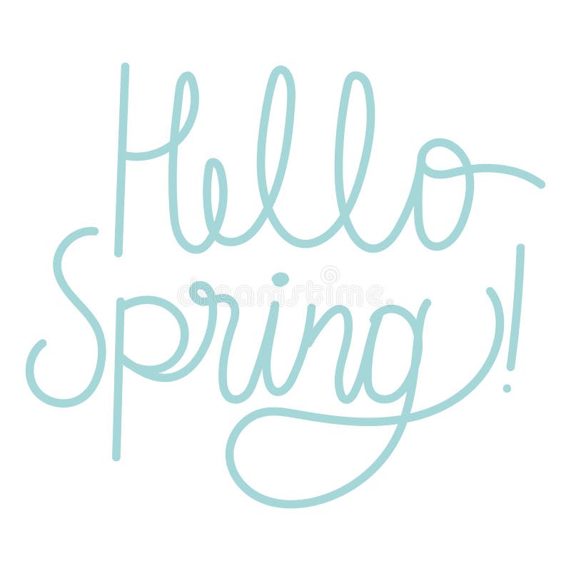 Hello Spring Hand Drawn Style Words Decoration Isolated Style Stock ...