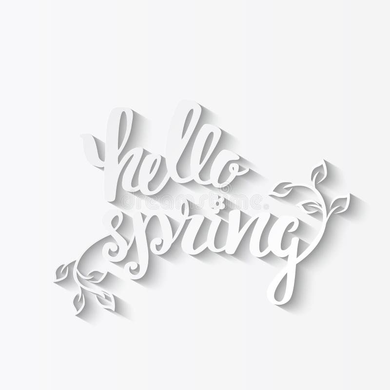 Hello Spring. Hand Lettering, Calligraphy Inscription Stock Vector ...