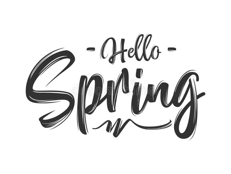 Hello Spring Hand Lettering Stock Vector - Illustration of inspiration ...