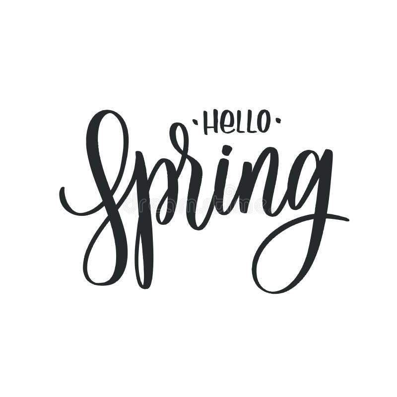 Hello Spring. Hand Lettering Inscription Vector Stock Vector ...