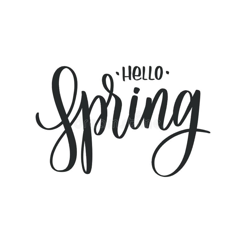 Hello Spring. Hand Lettering Inscription Vector Stock Vector ...
