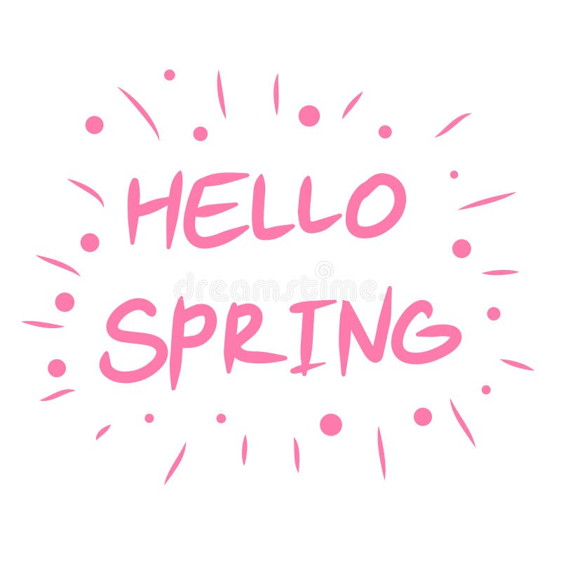 Hello Spring Hand Sketched Logotype, Badge Typography Icon. Stock ...