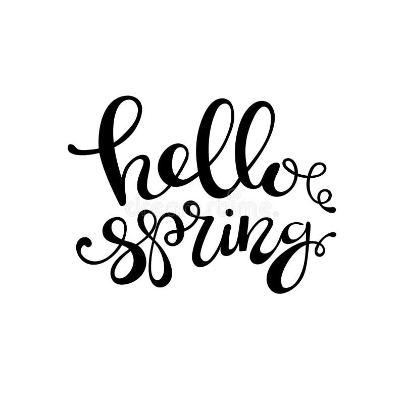 Hey Spring - Lettering Design Stock Illustration - Illustration of ...