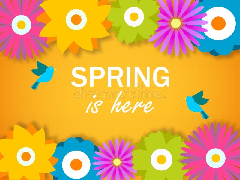 Hello Spring is Here. Hello Spring is Here Greeting Card with Flowers ...