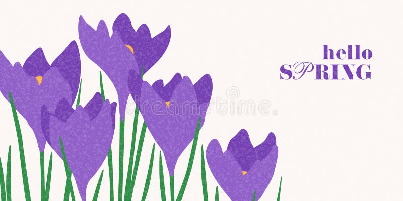 Hello Spring Horizontal Banner Stock Illustration - Illustration of ...