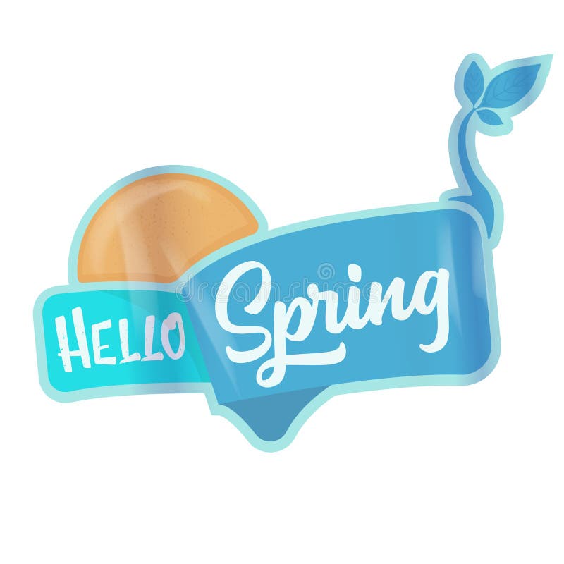 Hello Spring Label and Sticker Isolated on White. Hello Spring and ...